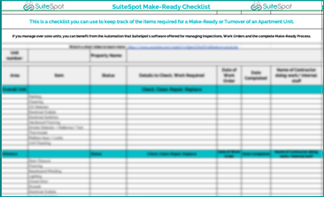 Checklist - Keep Track of Your Apartment Unit Turnovers